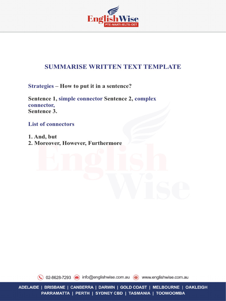 Summarise Written Text | PDF