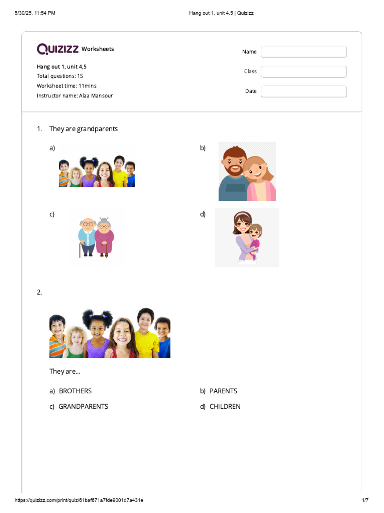 Quizizz Worksheet for Friends | PDF | Chess Theory | Chess