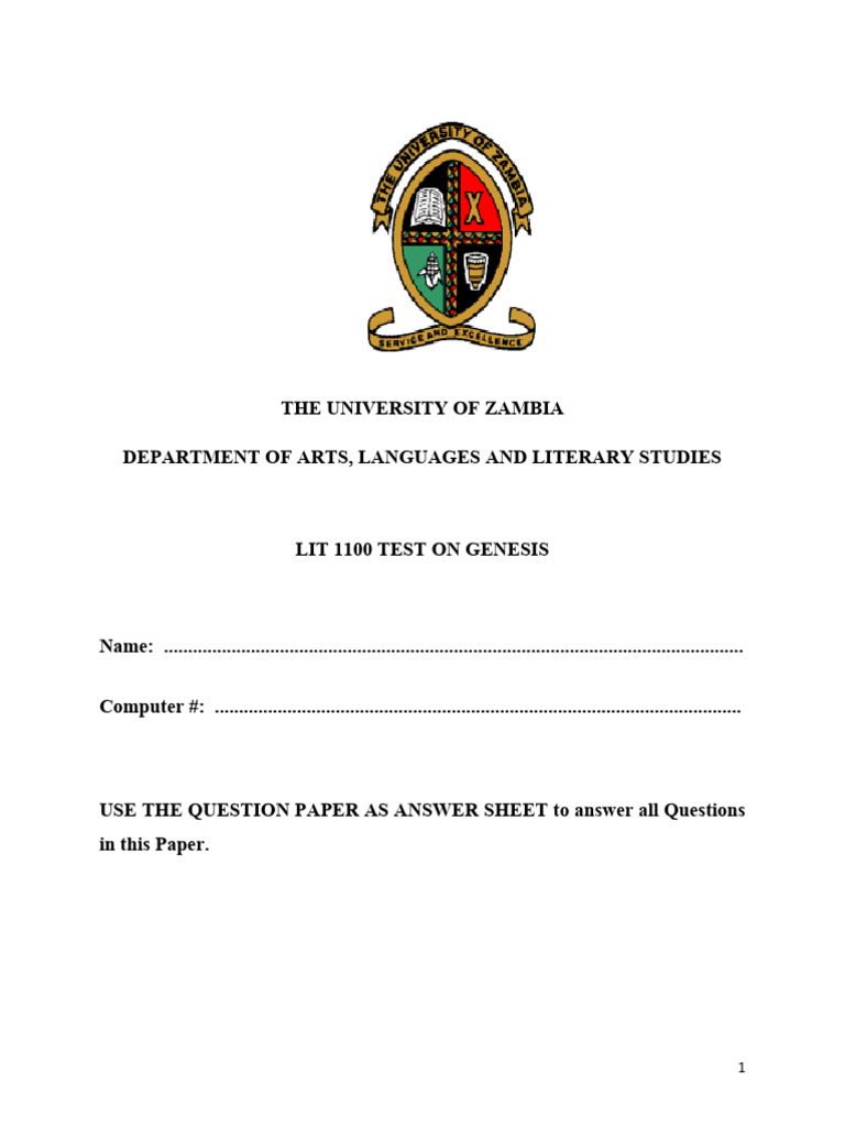 Genesis Creation Test Questions | PDF | Genesis Creation Narrative | Adam