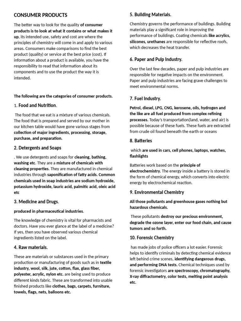 Chemical-Free Consumer Products Guide | PDF | Chemistry | Textiles