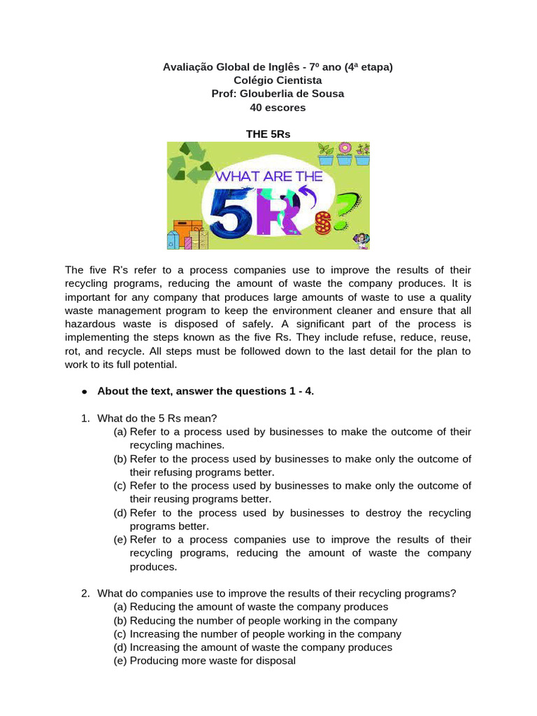 Understanding the 5 Rs of Waste Management | PDF | Waste | Waste Management