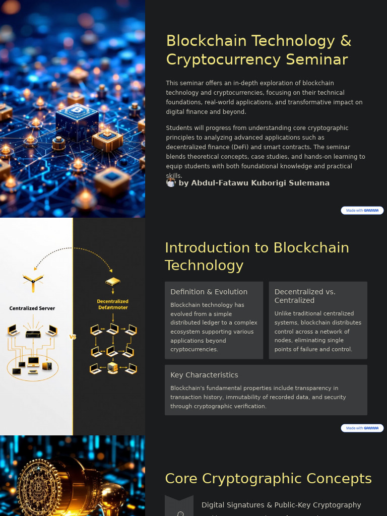 Blockchain Technology and Cryptocurrency Seminar | PDF | Cryptography ...