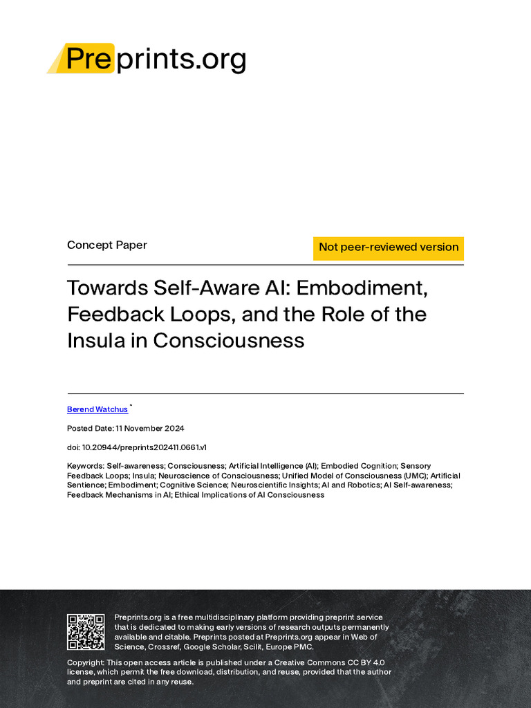Towards Self-Aware AI: Embodiment, Feedback Loops, and The Role of The ...
