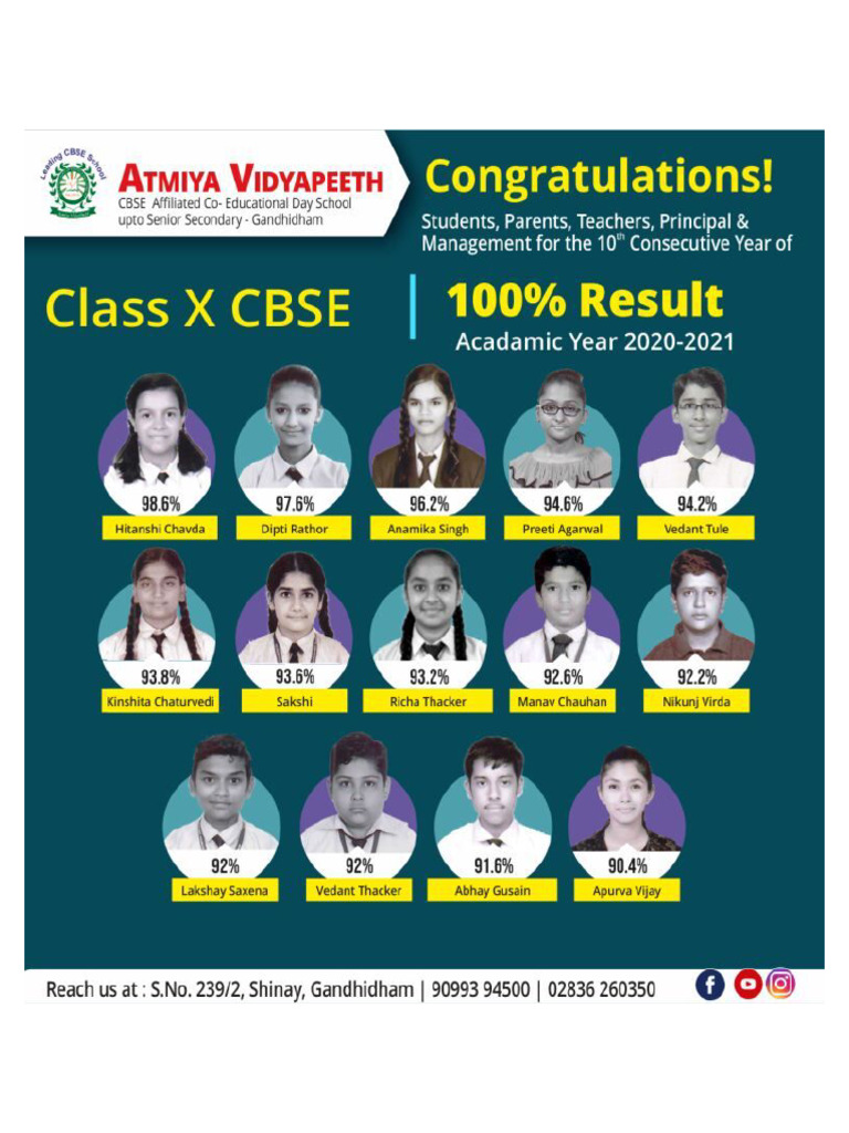 CBSE Class 10 Results 2020-21 | PDF