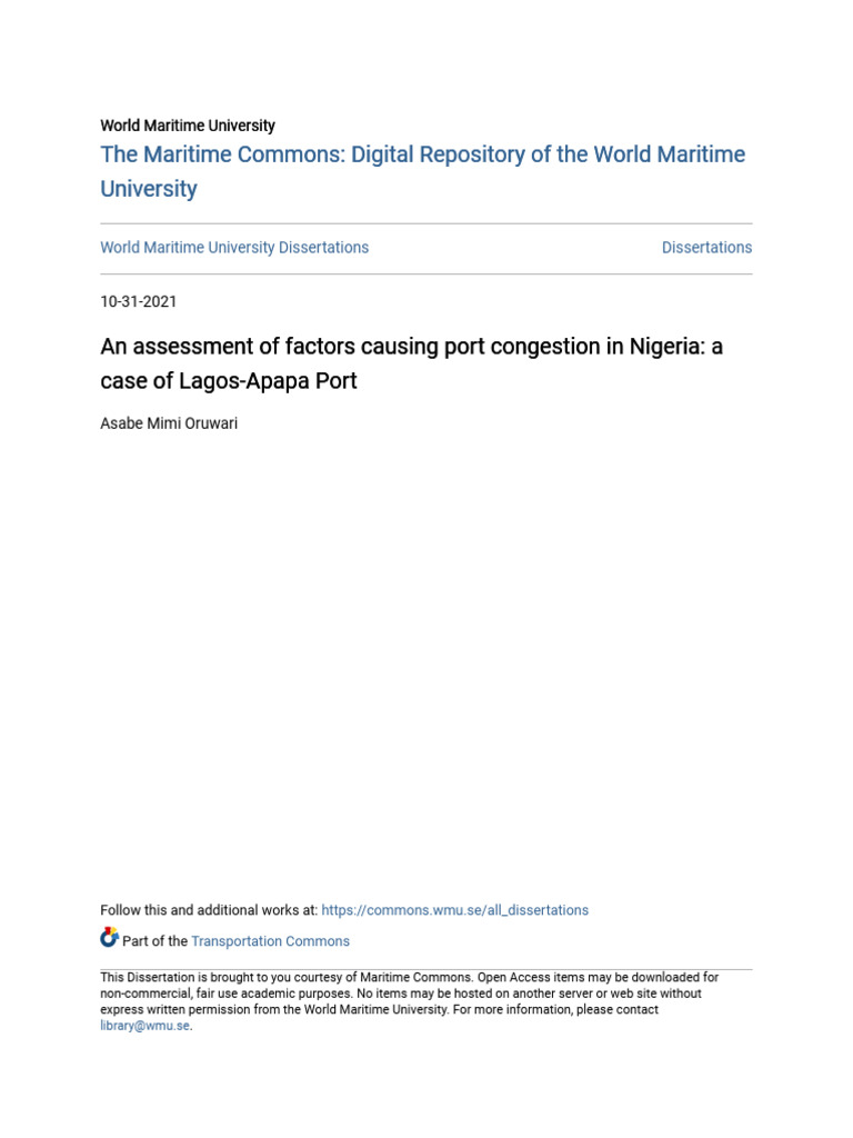 Port Congestion Factors in Nigeria | PDF