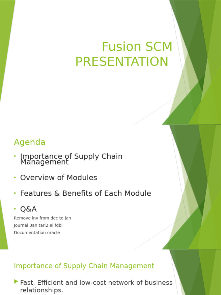 Fusion SCM Presentation | PDF
