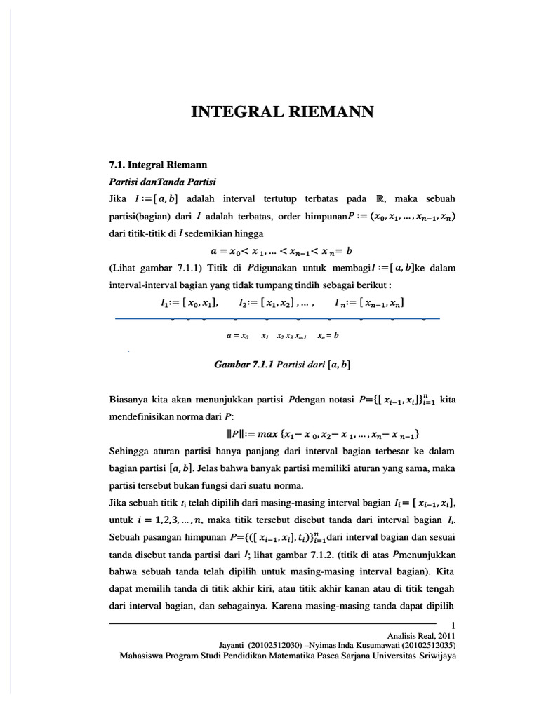 PDF Bab 7 Integral Riemann Compress | PDF