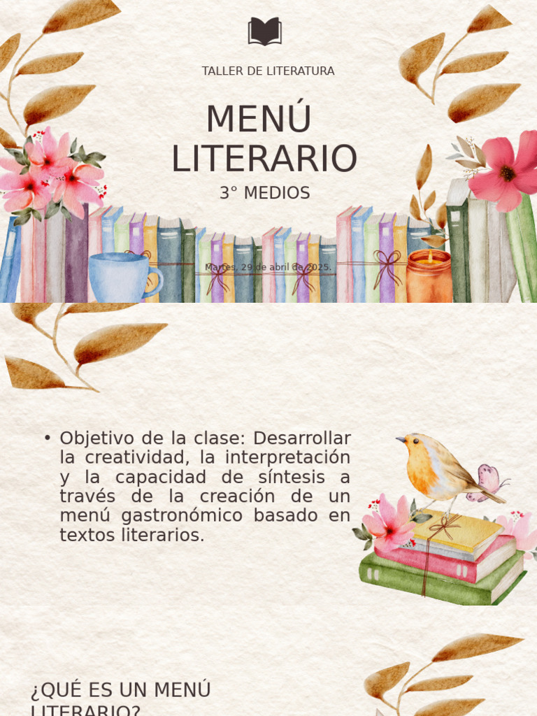 Ejemplos de Menú Literario | PDF | Franz Kafka | Cocina