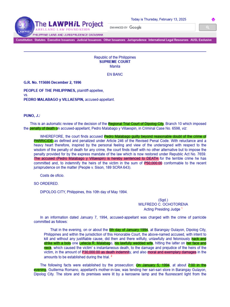 People Vs Malobago - PARRICIDE | PDF | Witness | Testimony