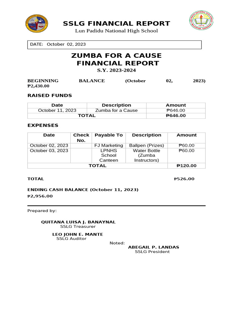 SSLG Zumba For A Cause | PDF