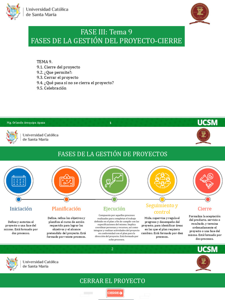Fase 3 Tema 9. Cierre Del Proyecto | PDF