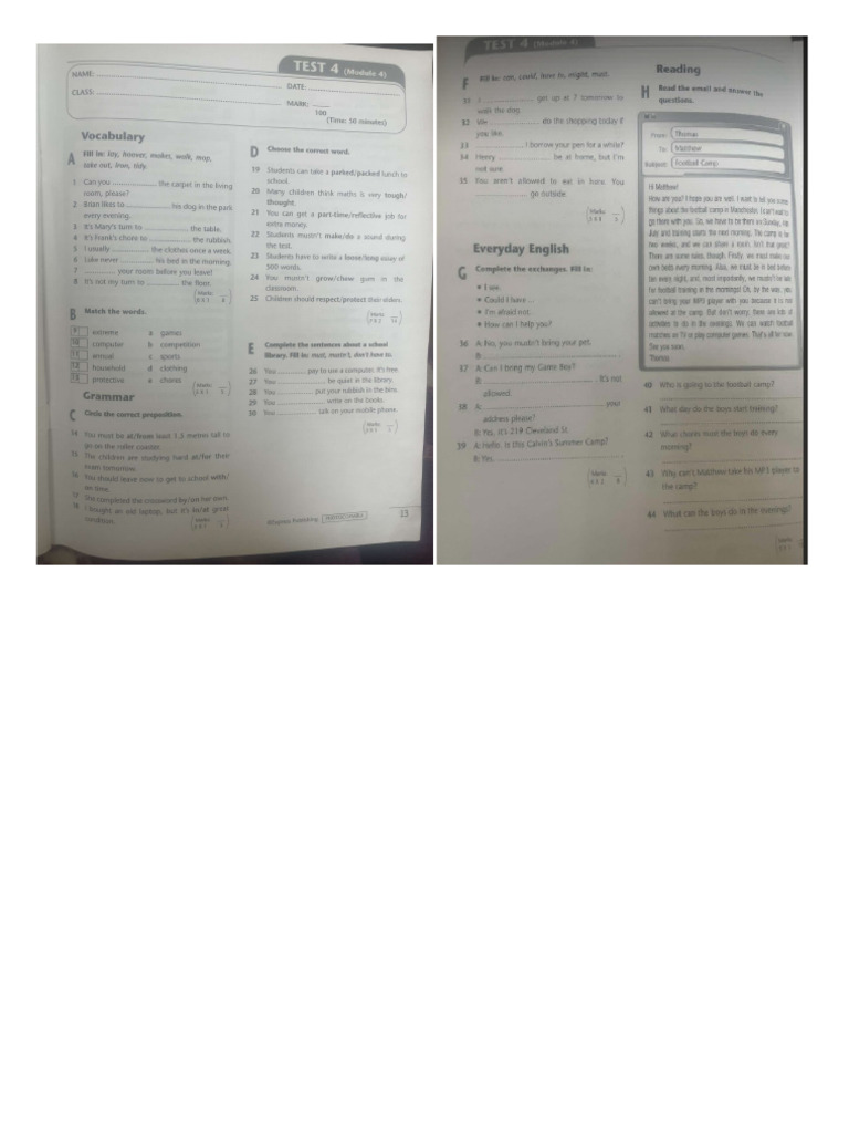 Elective Exam Unit 4 | PDF