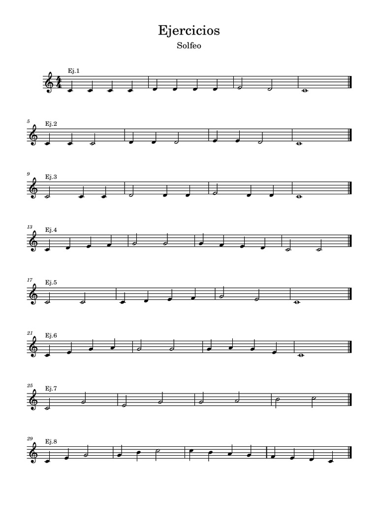 Ejercicios de Solfeo para Practicar | PDF