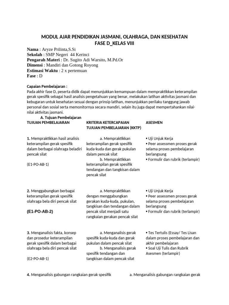 Pukulan Lurus dalam Pencak Silat | PDF