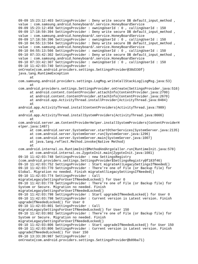 Settings Provider | PDF | Software | System Software