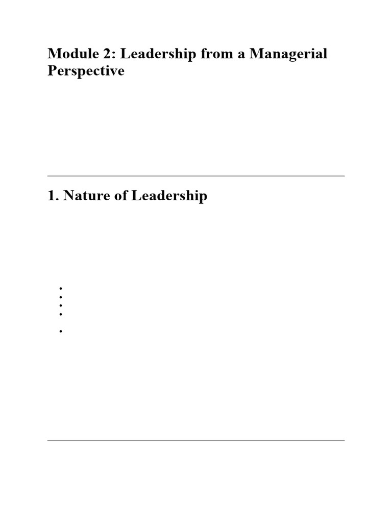 Module 2 - Business Leadership Skills | PDF | Leadership | Social Psychology