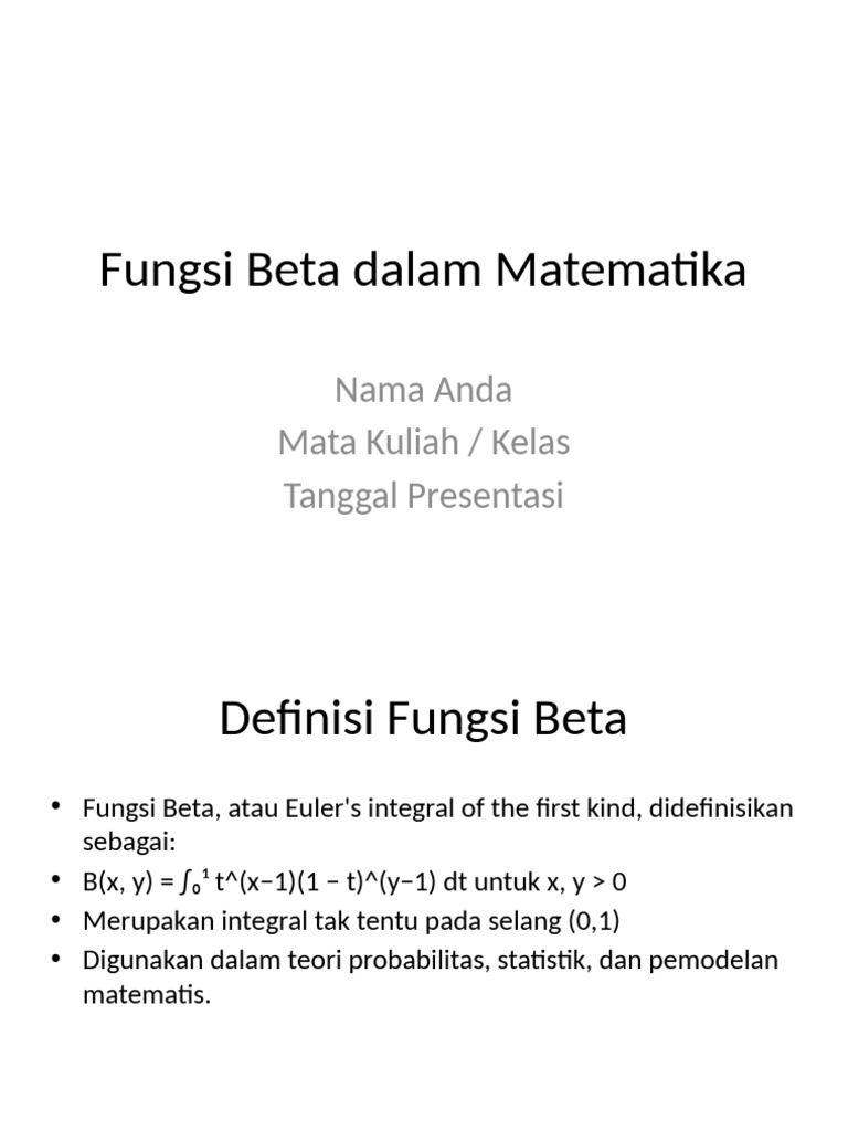 Slide Fungsi Beta | PDF