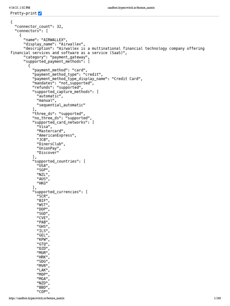 Payment Connector Feature Matrix HBHB | PDF | Debit Card | Visa Inc.