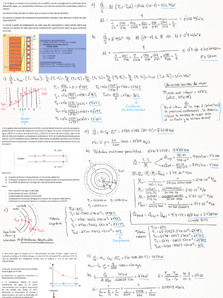 Problemas Transmision Calor Soluciones | PDF