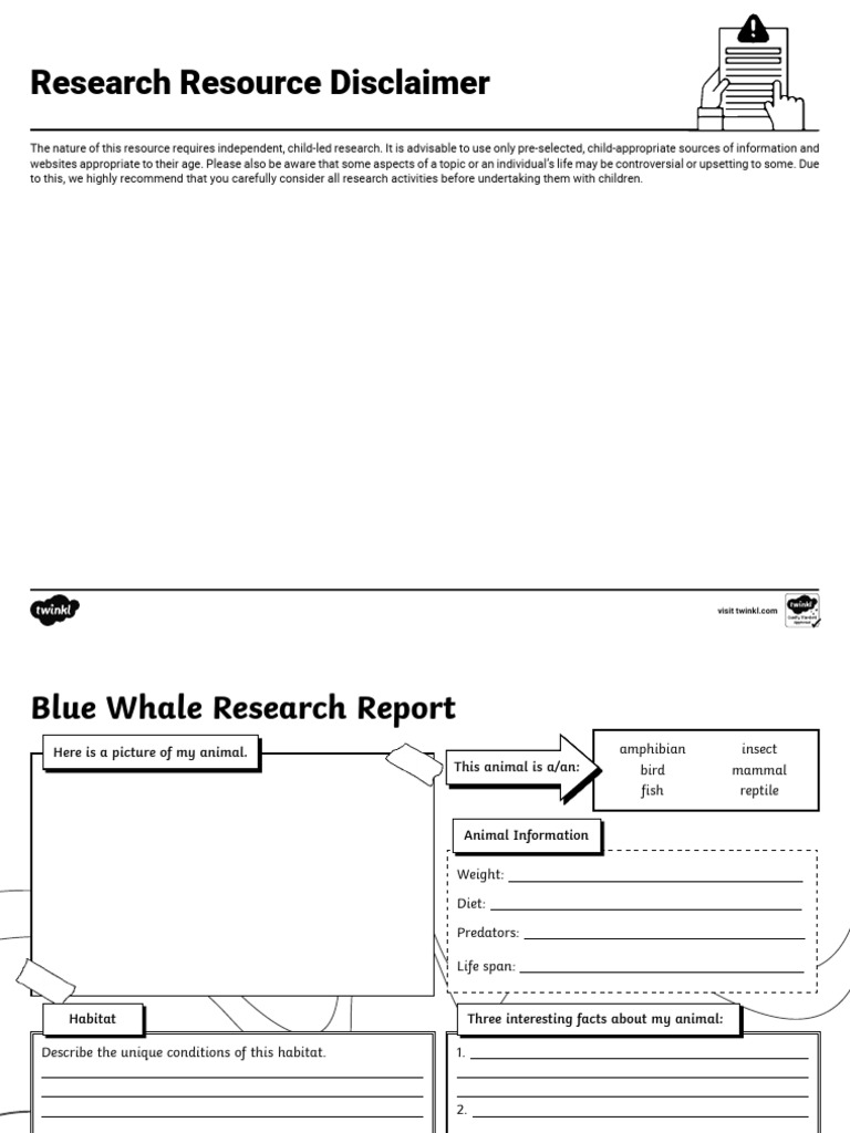 Blue Whale Research Report For 3rd 5th Grade Us S 1724719035 Ver 1 | PDF