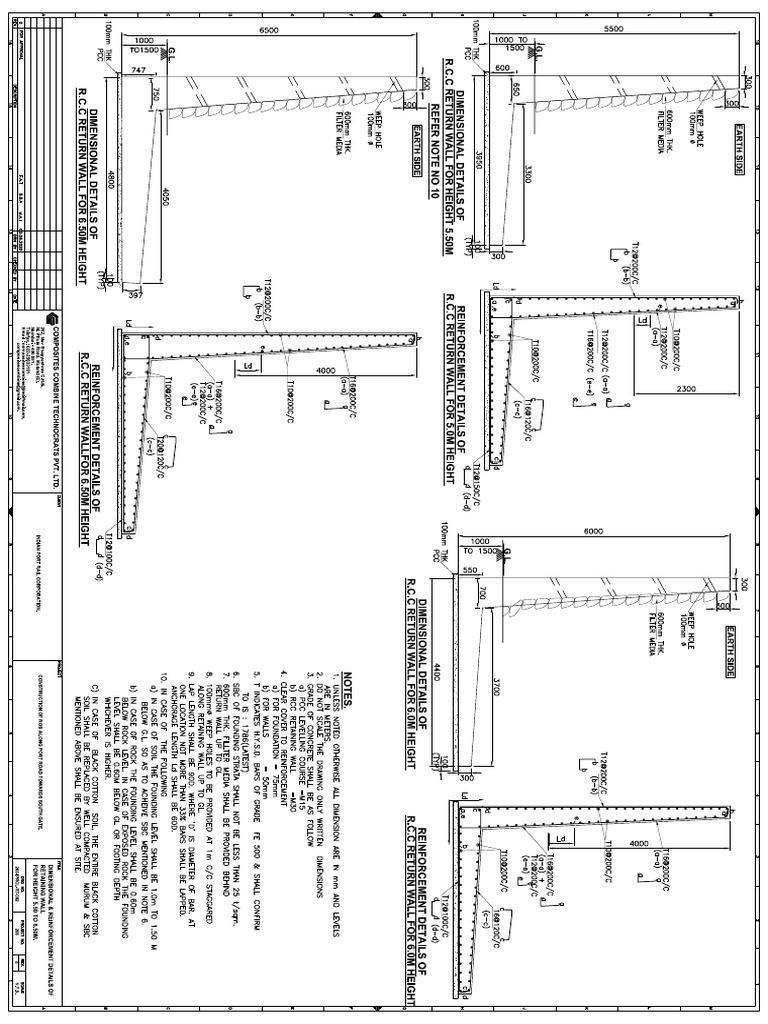 Iprcl 5.5m To 6.5 M Retaining Wall | PDF