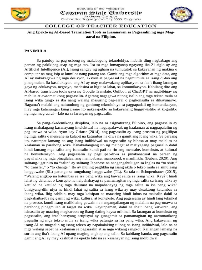 Pananaliksik Pangkat 1 | PDF