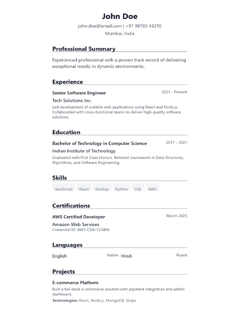 John Doe Resume | PDF