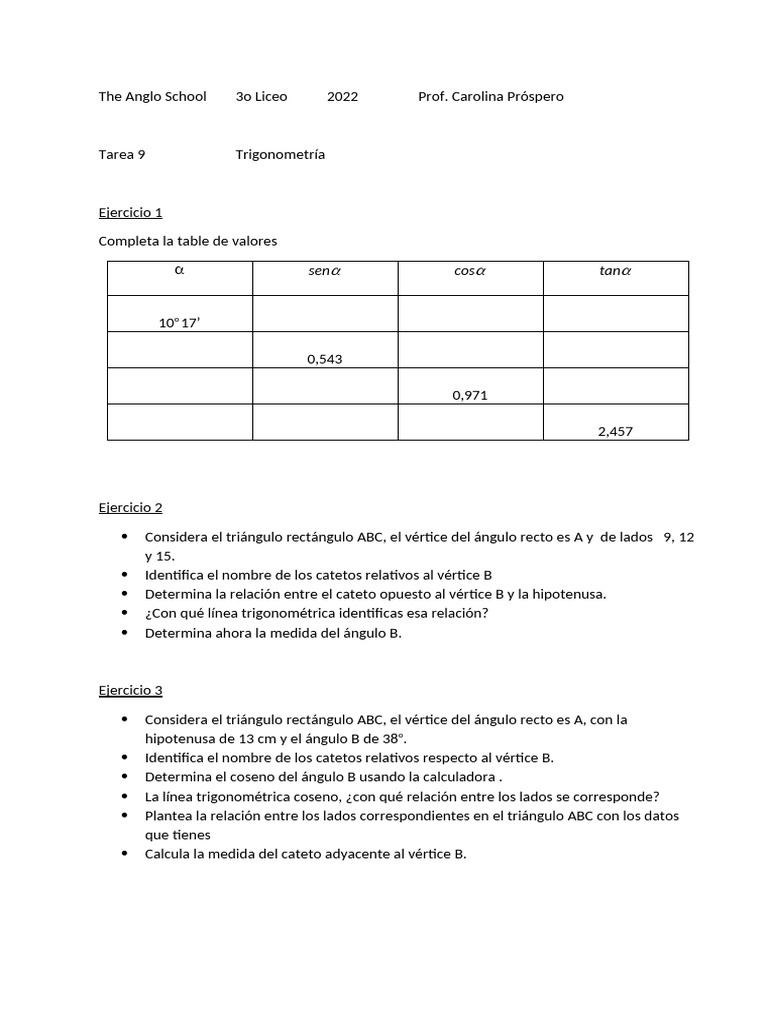 Tarea 9. Trigo 2 | PDF
