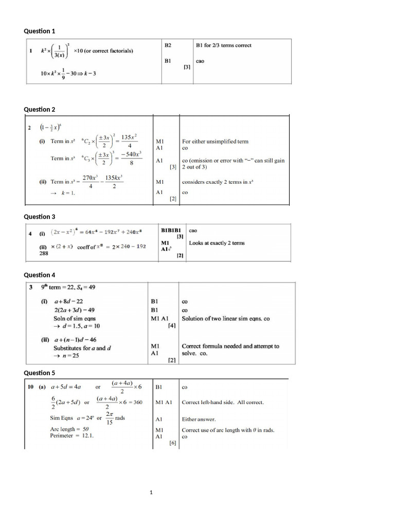 Binomial+Arithmetic Answer | PDF