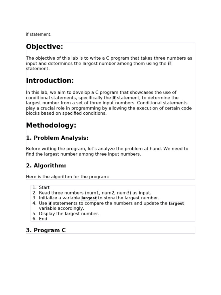 Objective:: 1. Problem Analysis | PDF