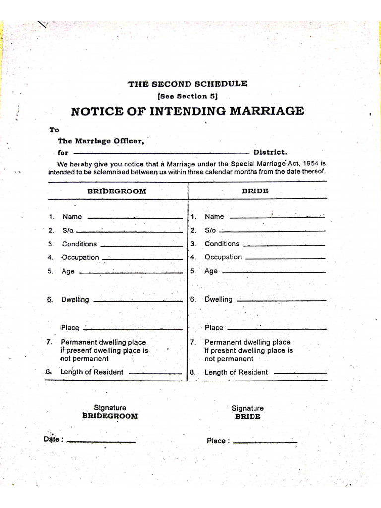 Pre Marriage Form | PDF