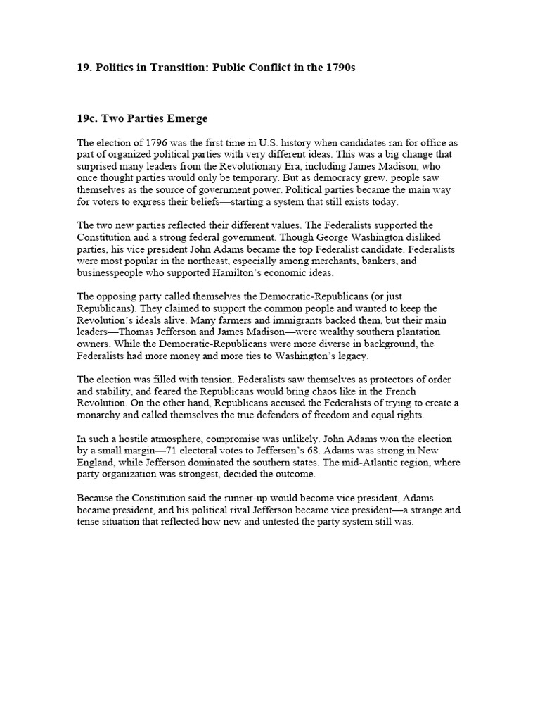 Politics in Transition Public Conflict in The 1790s | PDF