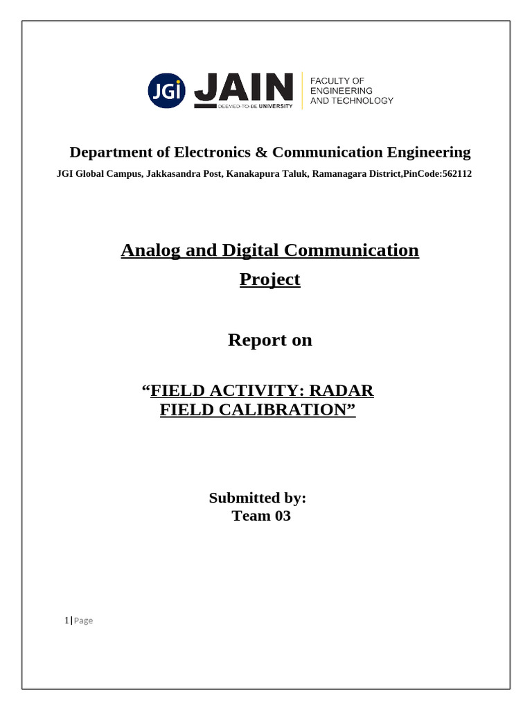 Radar Calibration Field Activity Report | PDF | Radar