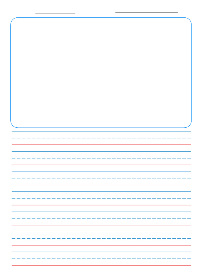 Blue and Red Story Handwriting Paper 1 4 Inch Portrait Letter ...