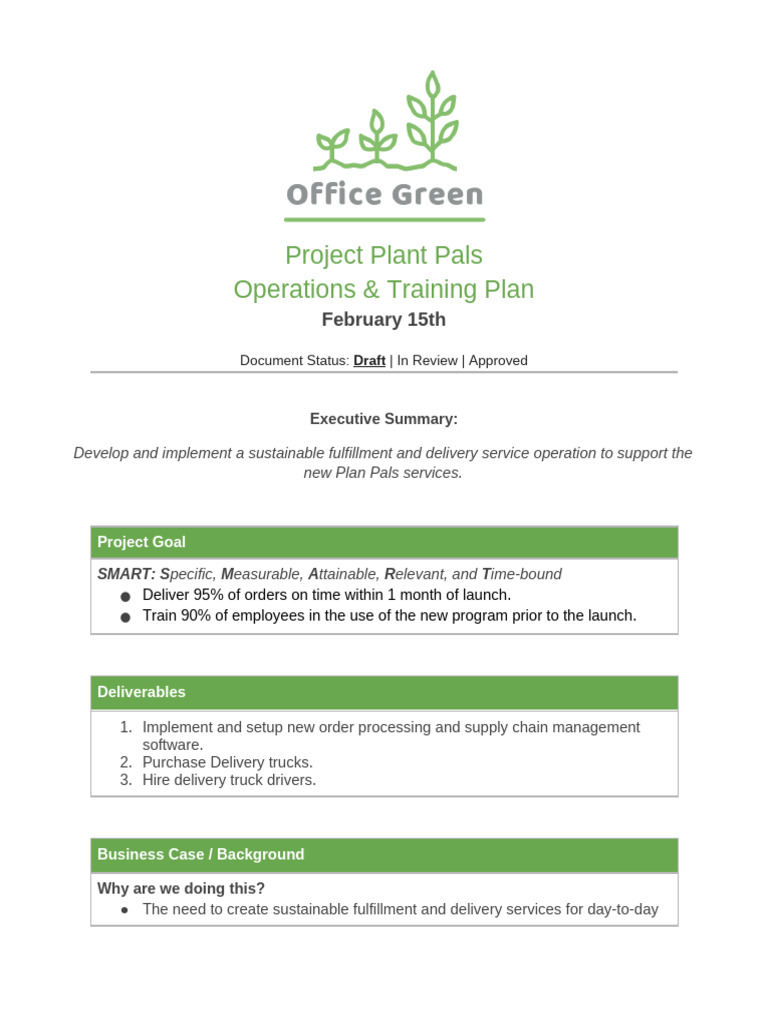 Project Charter Assignment | PDF