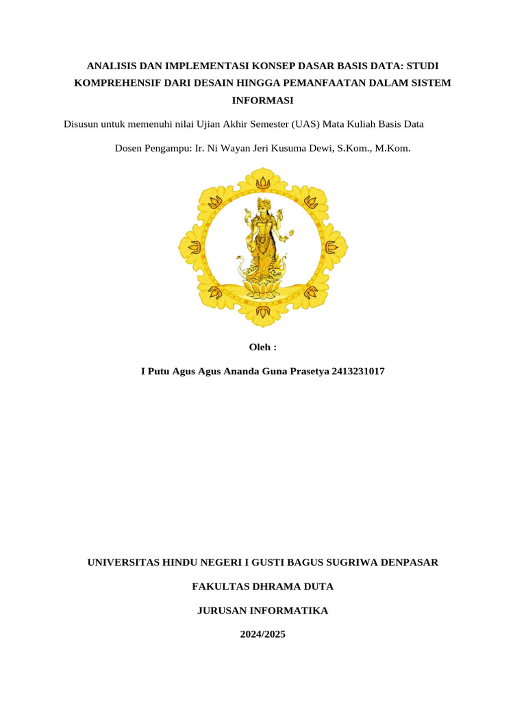 Analisis Dan Implementasi Konsep Dasar Basis Data | PDF