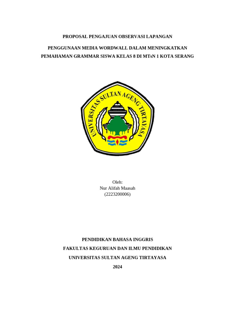 Proposal Pengajuan Observasi Lapangan | PDF