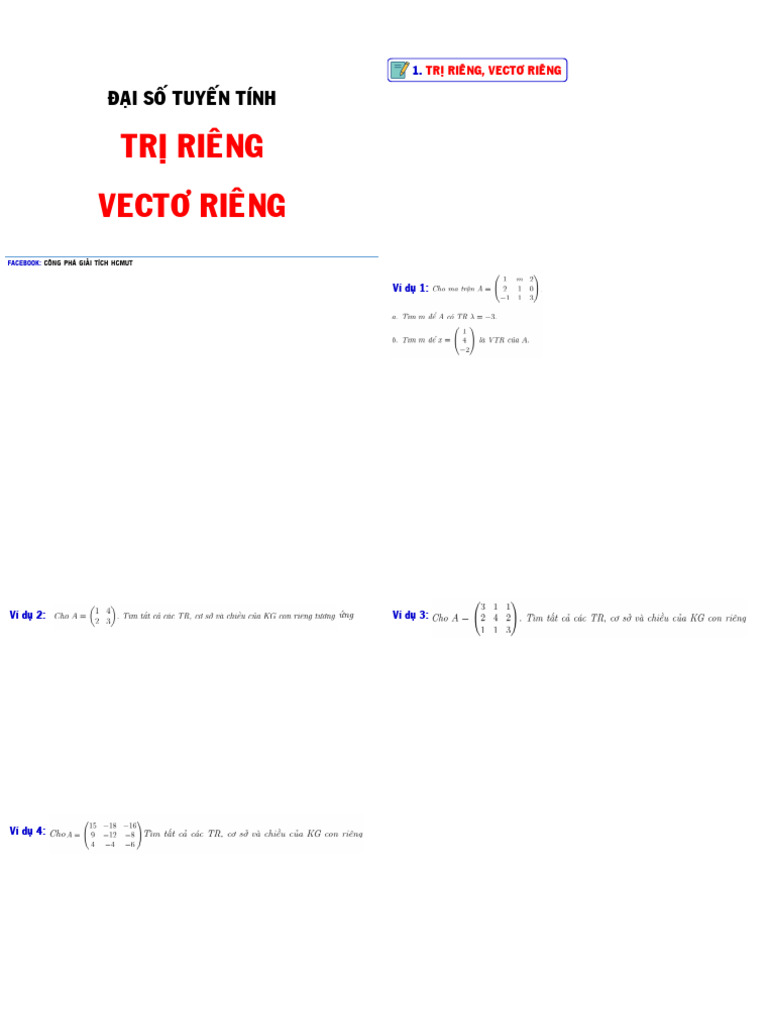 TRỊ RIÊNG, VECTOR RIÊNG | PDF