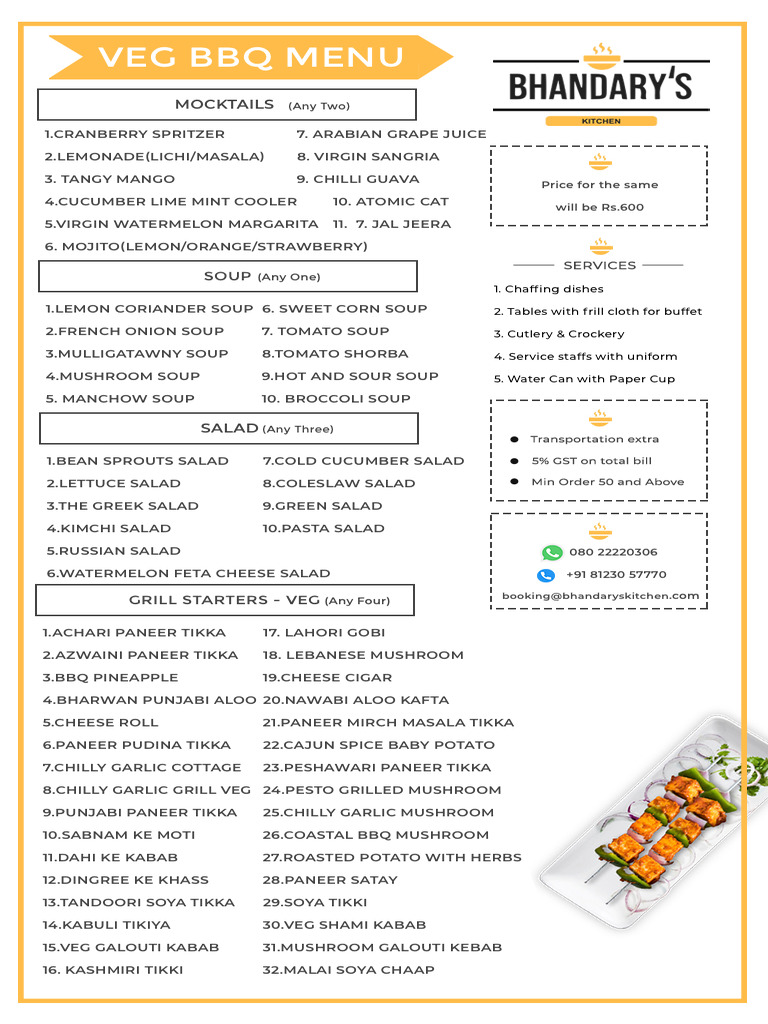 Veg BBQ Menu 2024 | PDF