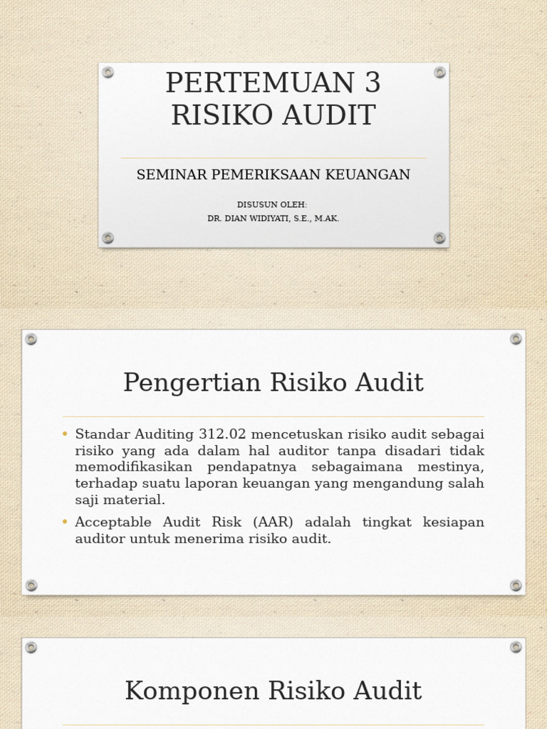 Pertemuan 3 - Risiko Audit | PDF