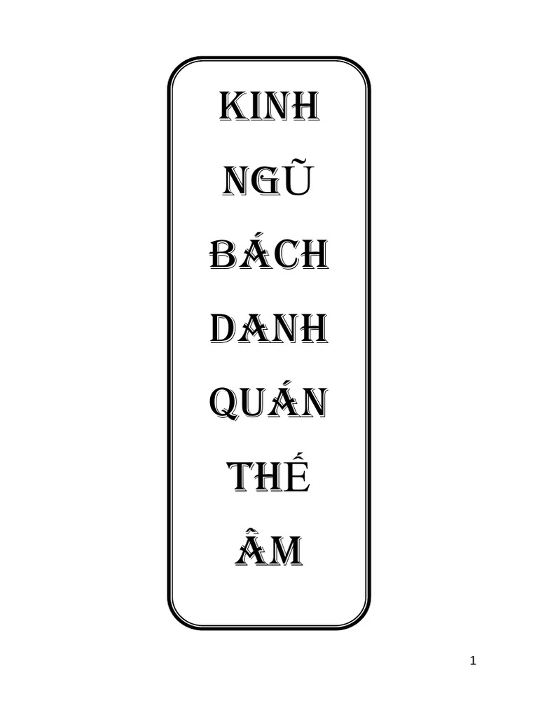 Kinh Ngu Bach Danh Quan The Am Am Han | PDF