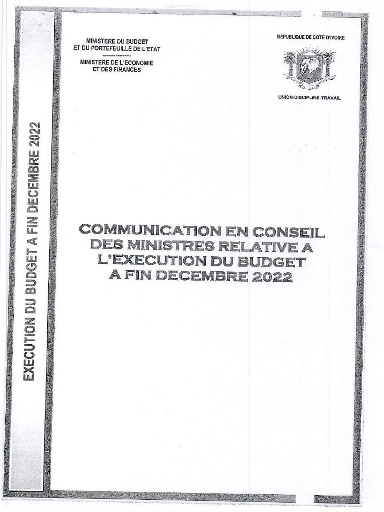 Rapport Execution Budgetaire Fin Decembre 2022-Compress | PDF