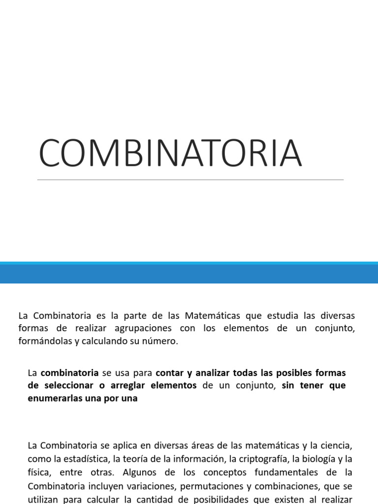 Teoría de Combinatoria | PDF | Combinatoria | Permutación