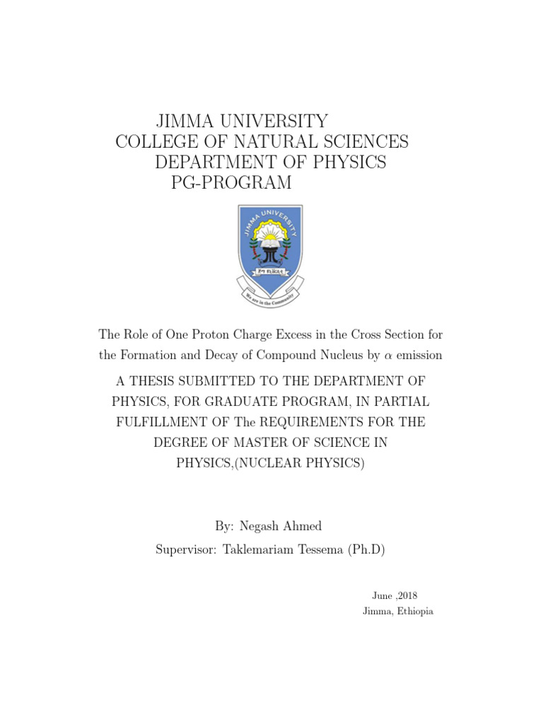 Negash Final Thesis 2010 MSc. Phys - Dep | PDF | Nuclear Reaction ...