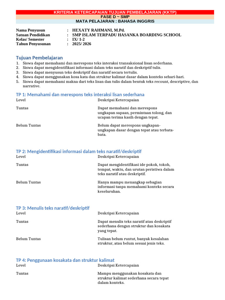 KKTP Bing 9 2025 | PDF