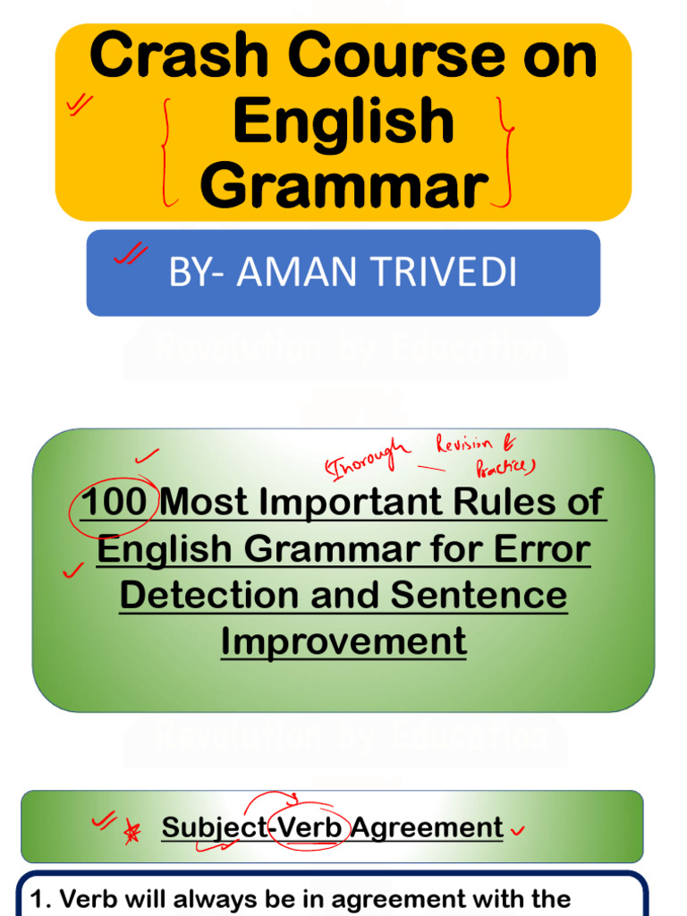 Subject-Verb Agreement Essentials | PDF | Subject (Grammar ...