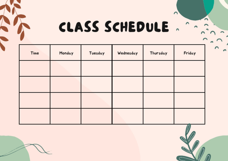 Colorful Abstract With Illustration Printable Class Schedule - 20250618 ...