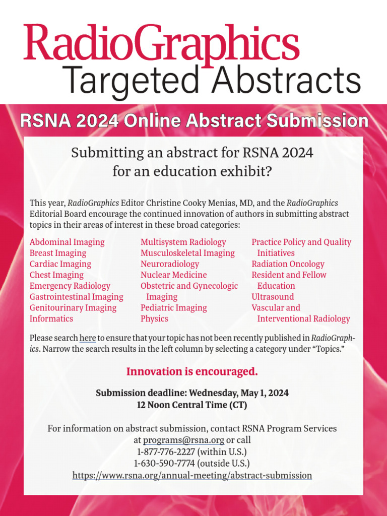 RSNA 2024 Abstract Submission Guide | PDF