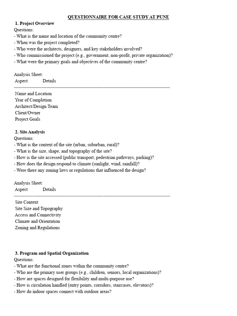 Questionnaire For Case Study at Pune | PDF | Sustainability | Design