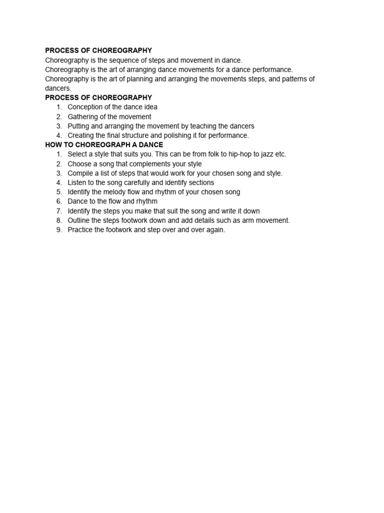 9538 - Process of Choreography (Jss3) | PDF